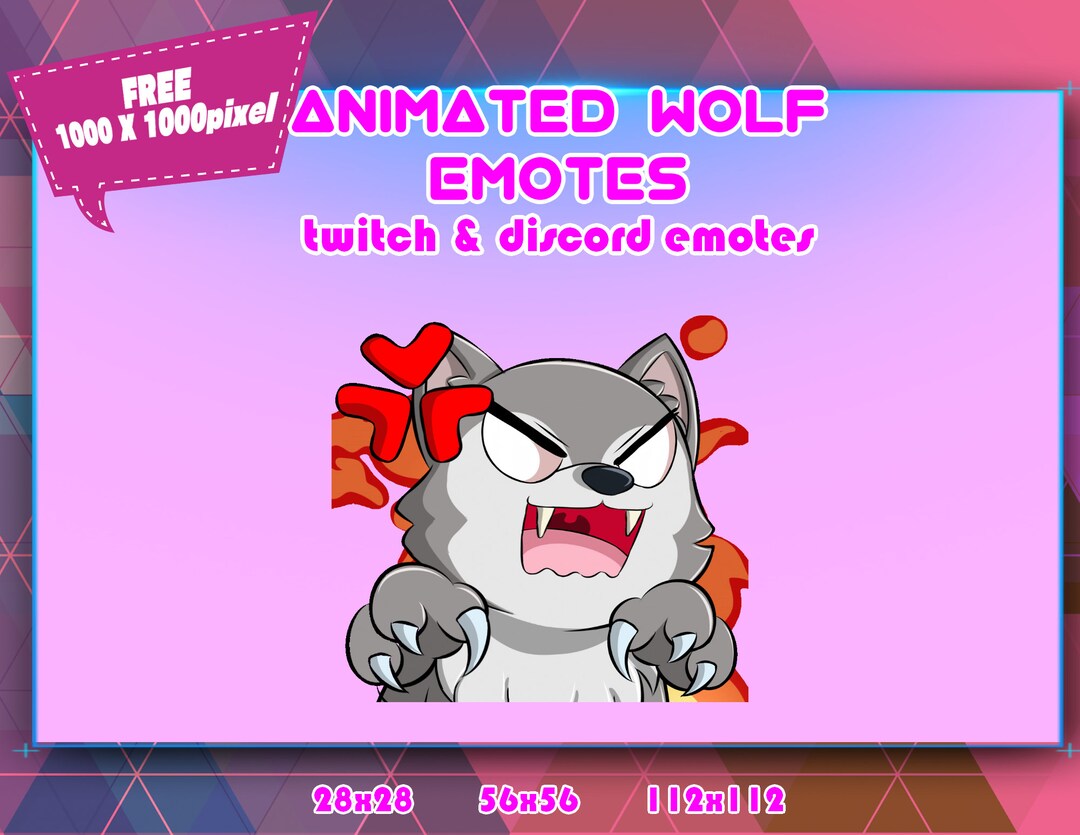 Animated Wolf Chibi Rage Emote Pack: Twitch & Discord (digital Download ...