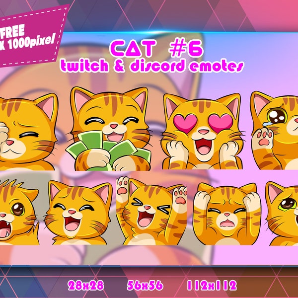 Twitch Animated Orange Cat Emotes Etsy