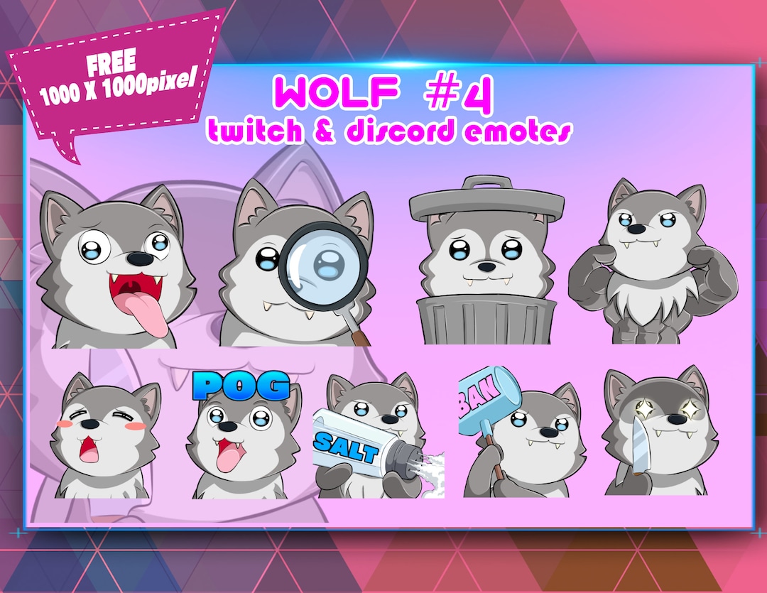 Wolf 4 Chibi, Twitch Emotes Pack, Discord Emotes Pack, Emotes for ...