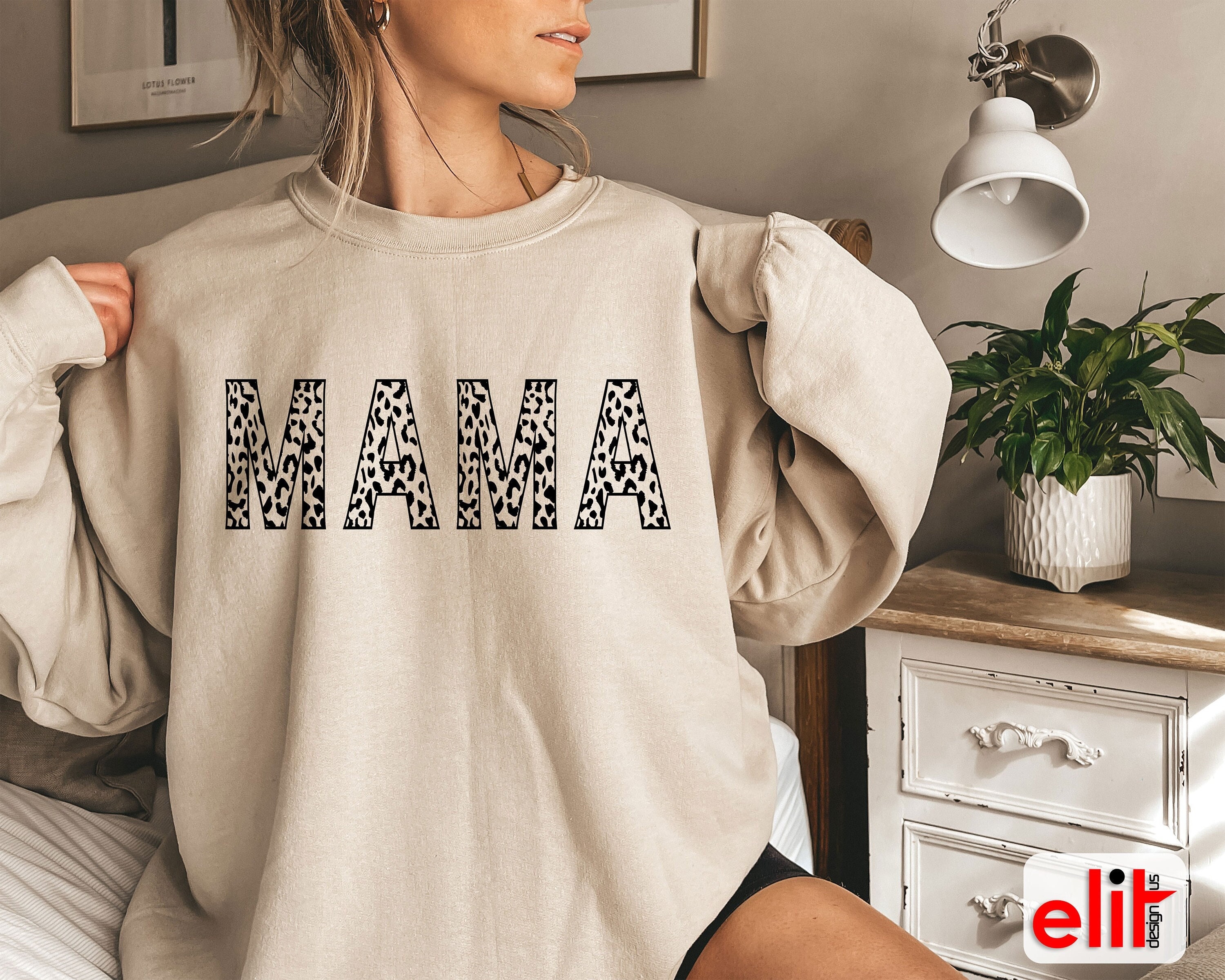 Leopard Print Mama Sweatshirt Cheetah Mama Sweatshirt for - Etsy