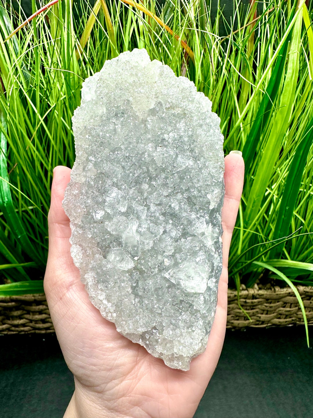 Blue Sugar Apophyllite Crystals India Blue Apophyllite Druzy ...