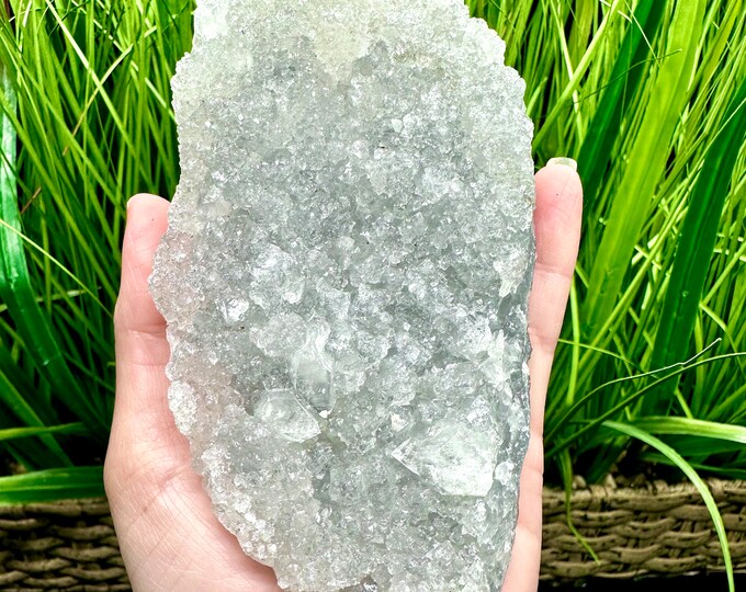 Blue Sugar Apophyllite Crystals India Blue Apophyllite Druzy ...