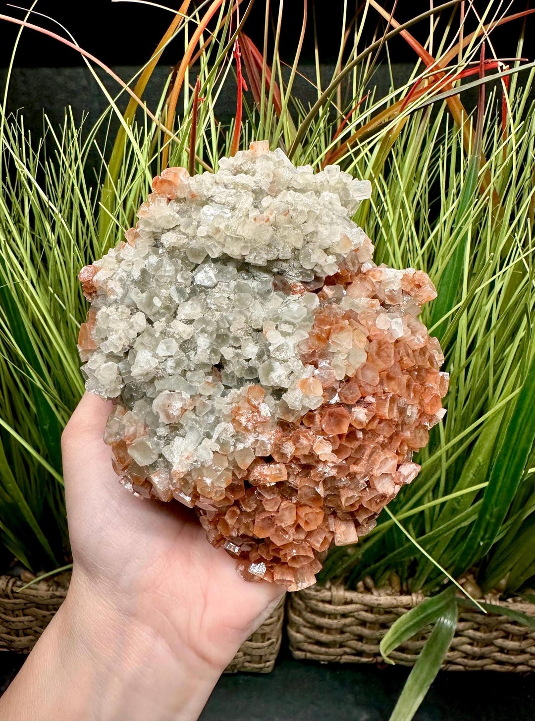 Large Aragonite 2.9lbs Morocco Red Aragonite Star Aragonite Crystal ...