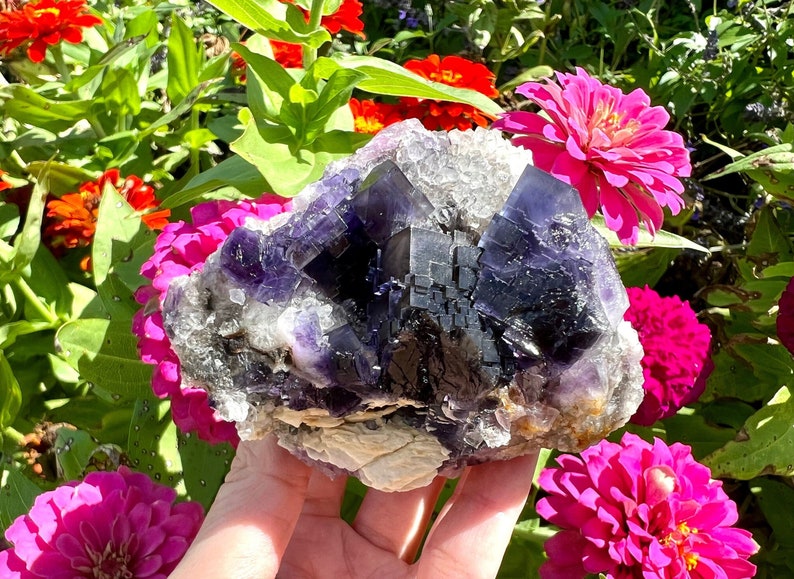 Spanish Fluorite With Quartz and Barite From Berbes Spain Cubic ...