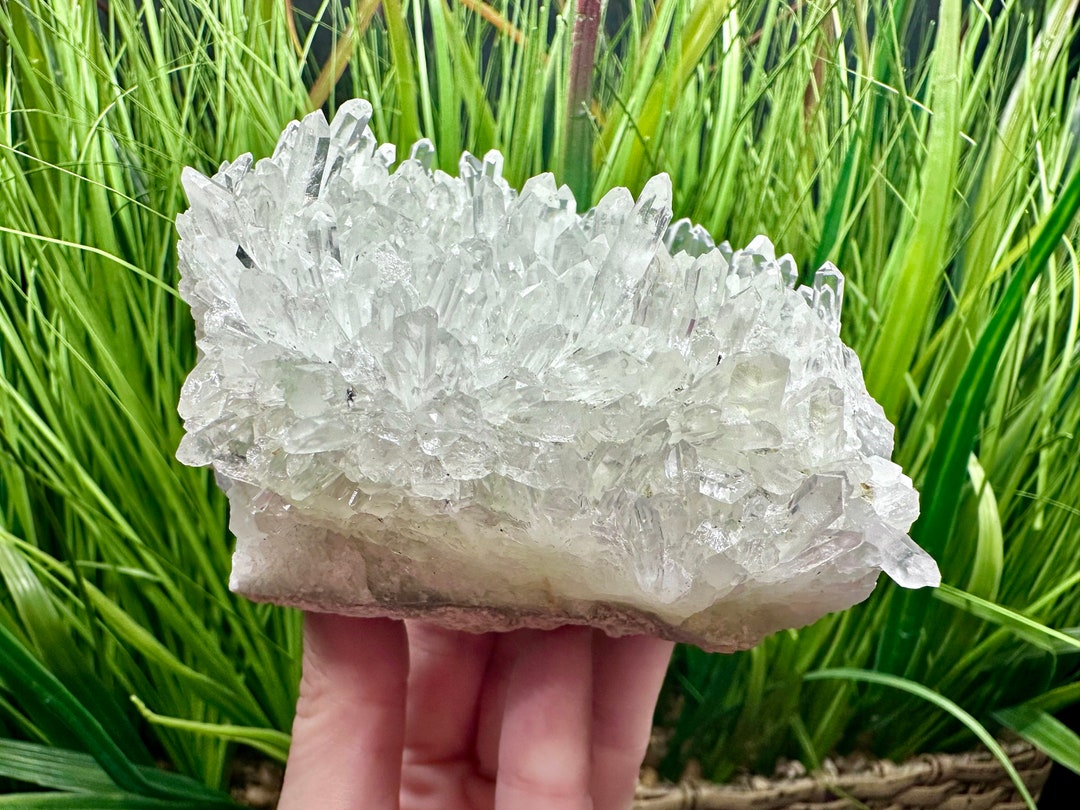 Self-standing Chrysanthemum Quartz Crystal Cluster From Bulgaria Clear ...