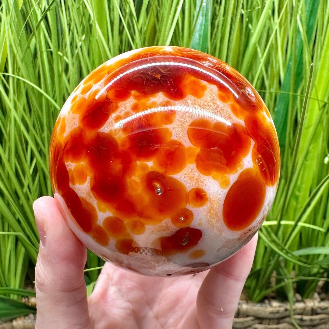 Colorful Carnelian Sphere Carnelian Geode Madagascar Orange Carnelian ...