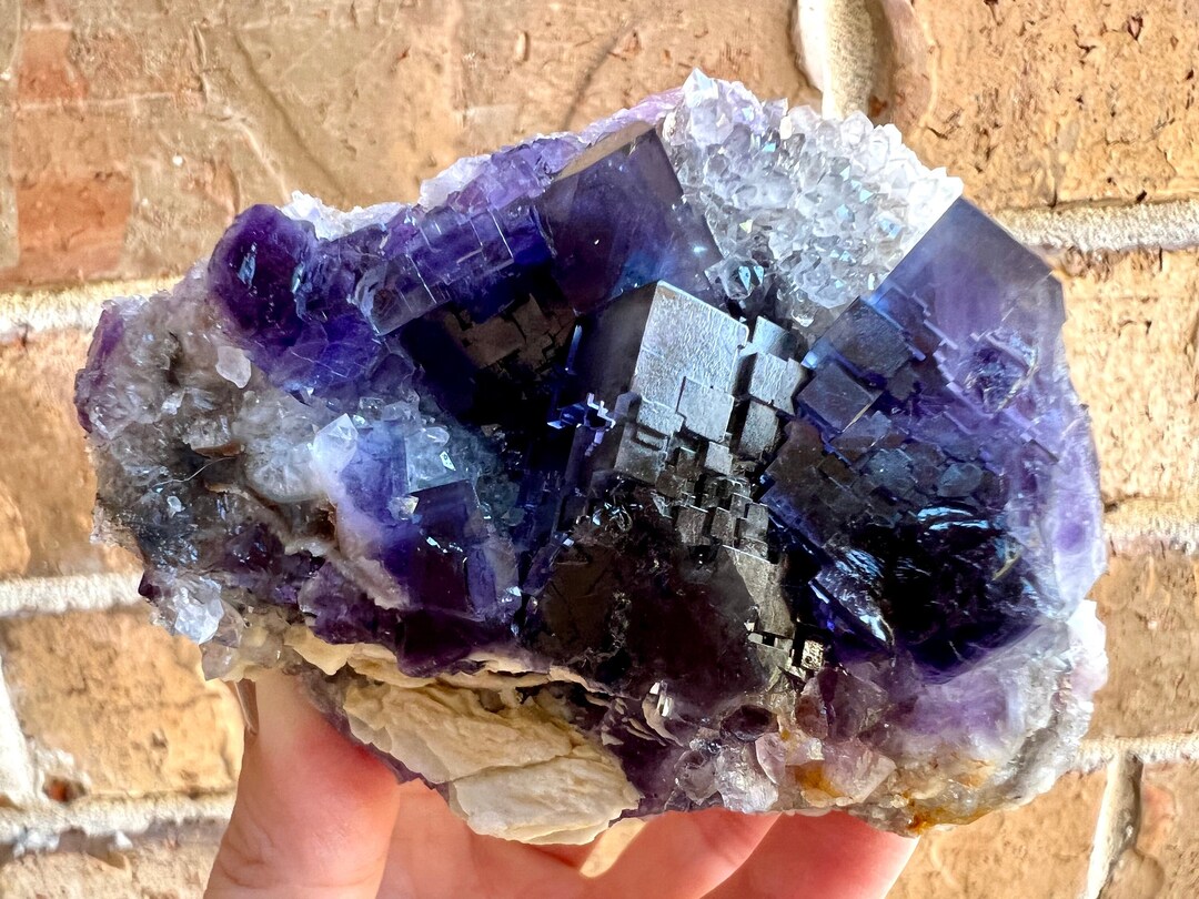 Spanish Fluorite With Quartz and Barite From Berbes Spain Cubic ...