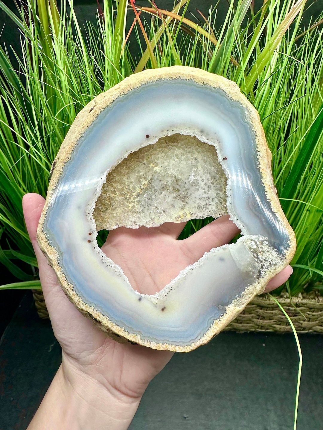 Quartz Agate Slab Brazil Agate Portal Drusy Quartz Slab Banded Agate ...