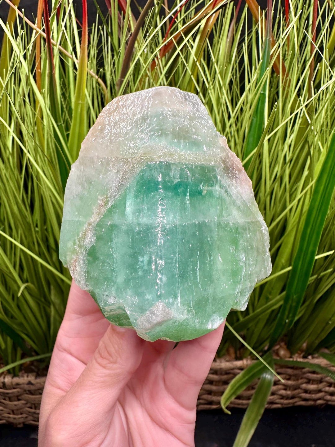 Large Emerald Calcite Specimen, Nuevo Leon Mexico, Green-blue Zoned ...