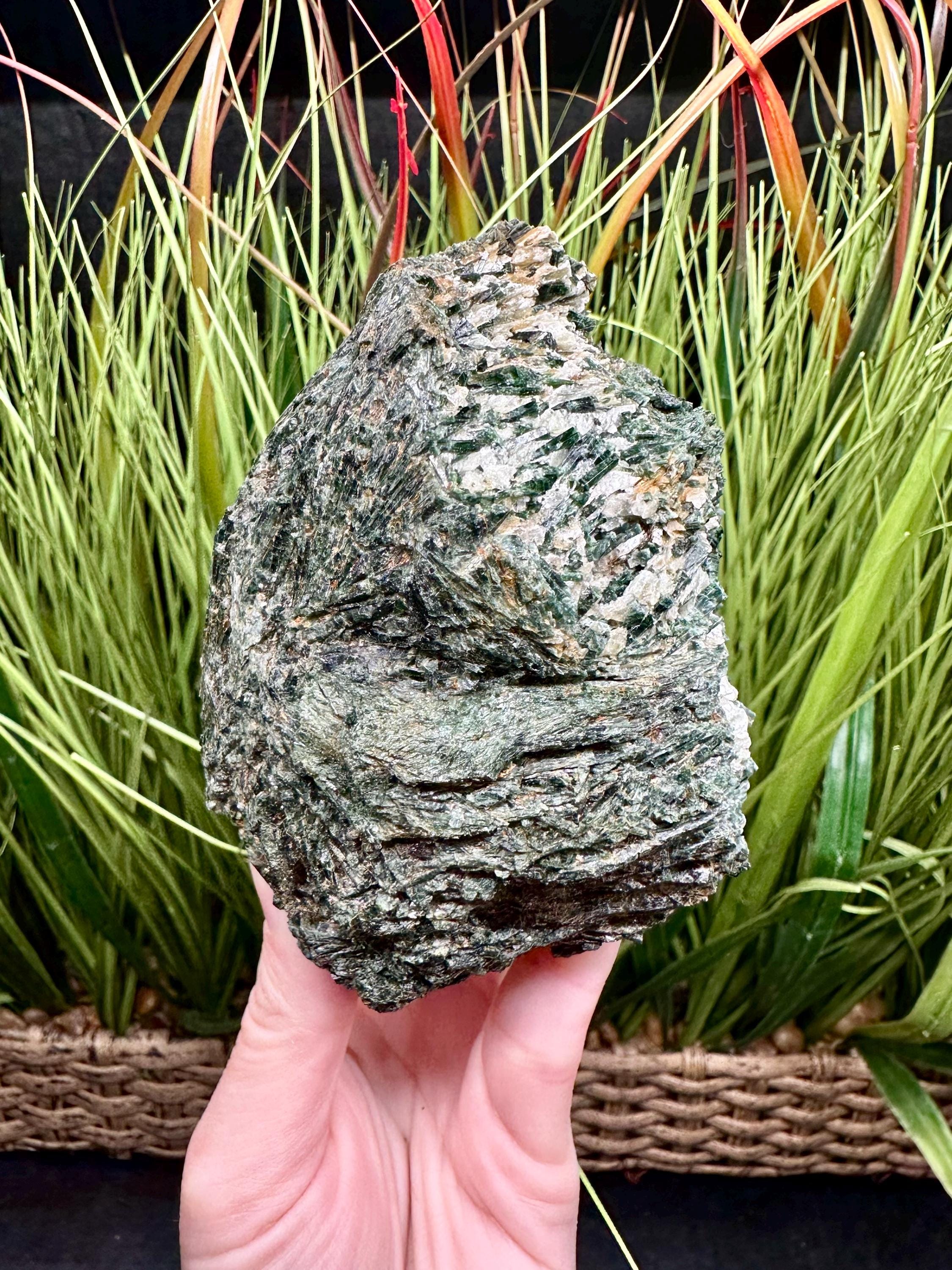 Large Green Actinolite Crystal Specimen in Schist From Bulgaria - Etsy
