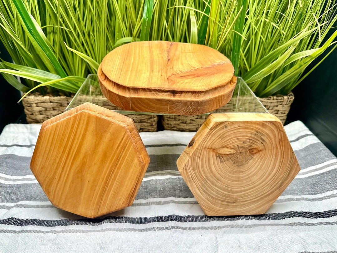 Solid Wood Risers Handmade Cypress Wood Display Stand Wood Pedestal ...