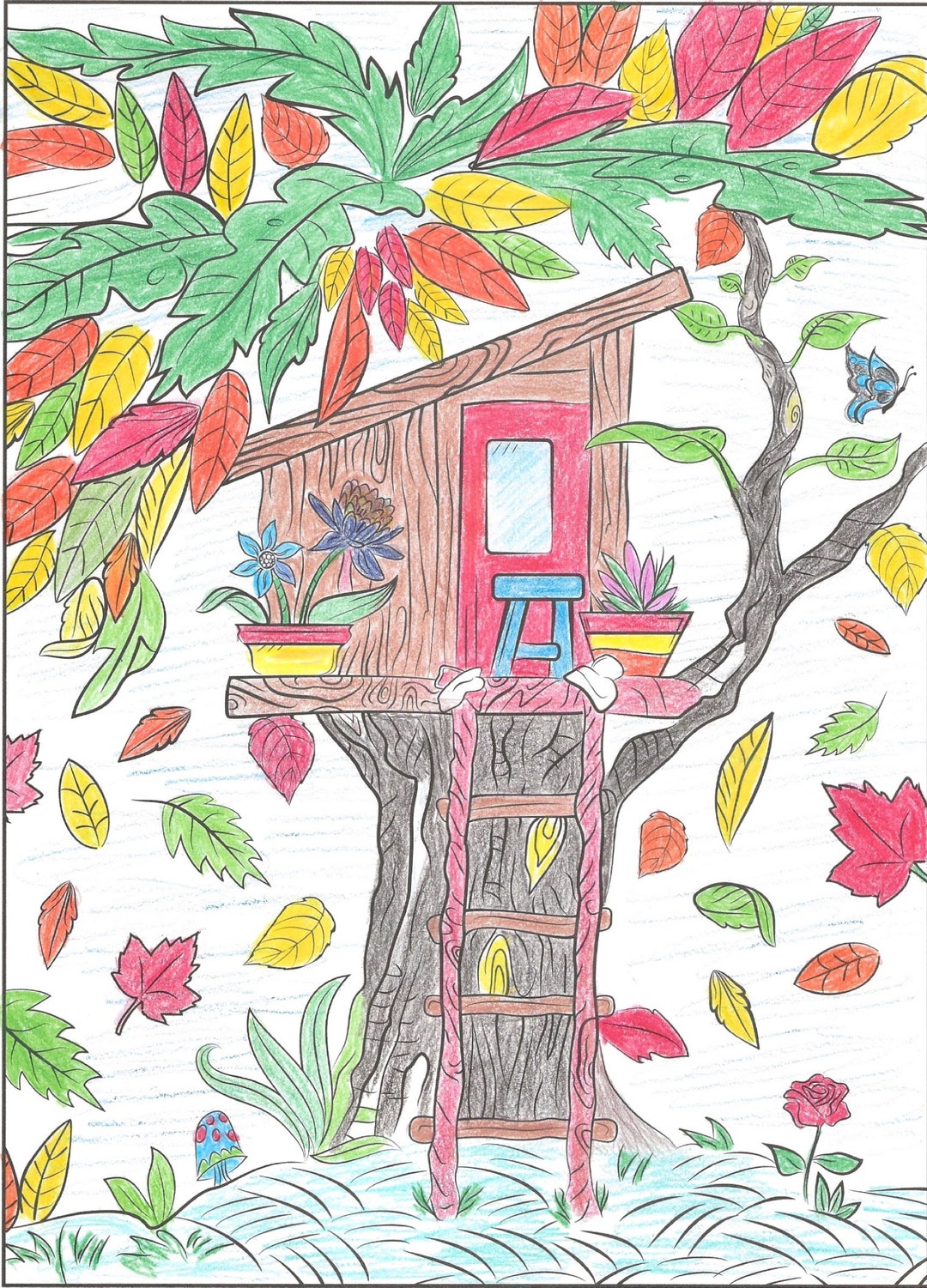 DIGITAL DOWNLOAD, the Treehouse Wall Art, Card, Print (created by a 97 ...