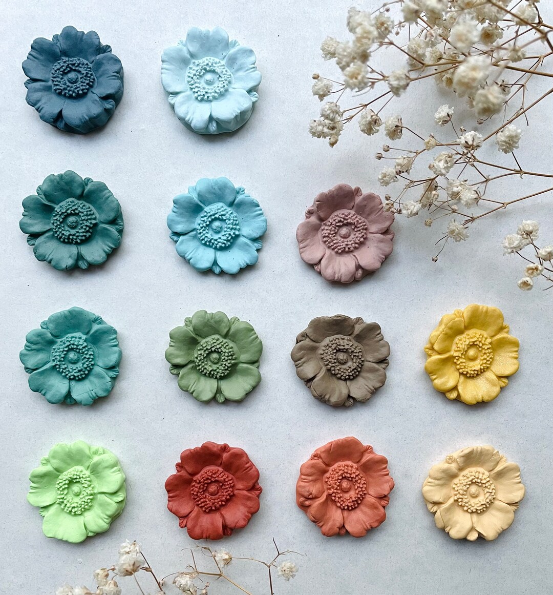 Poppy Fridge Magnets Polymer Clay Accessories Kitchen - Etsy