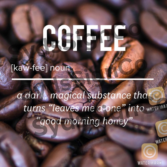 Coffee Definition Sign PDF | Etsy