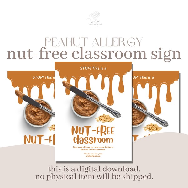 Peanut Free Sign - Etsy