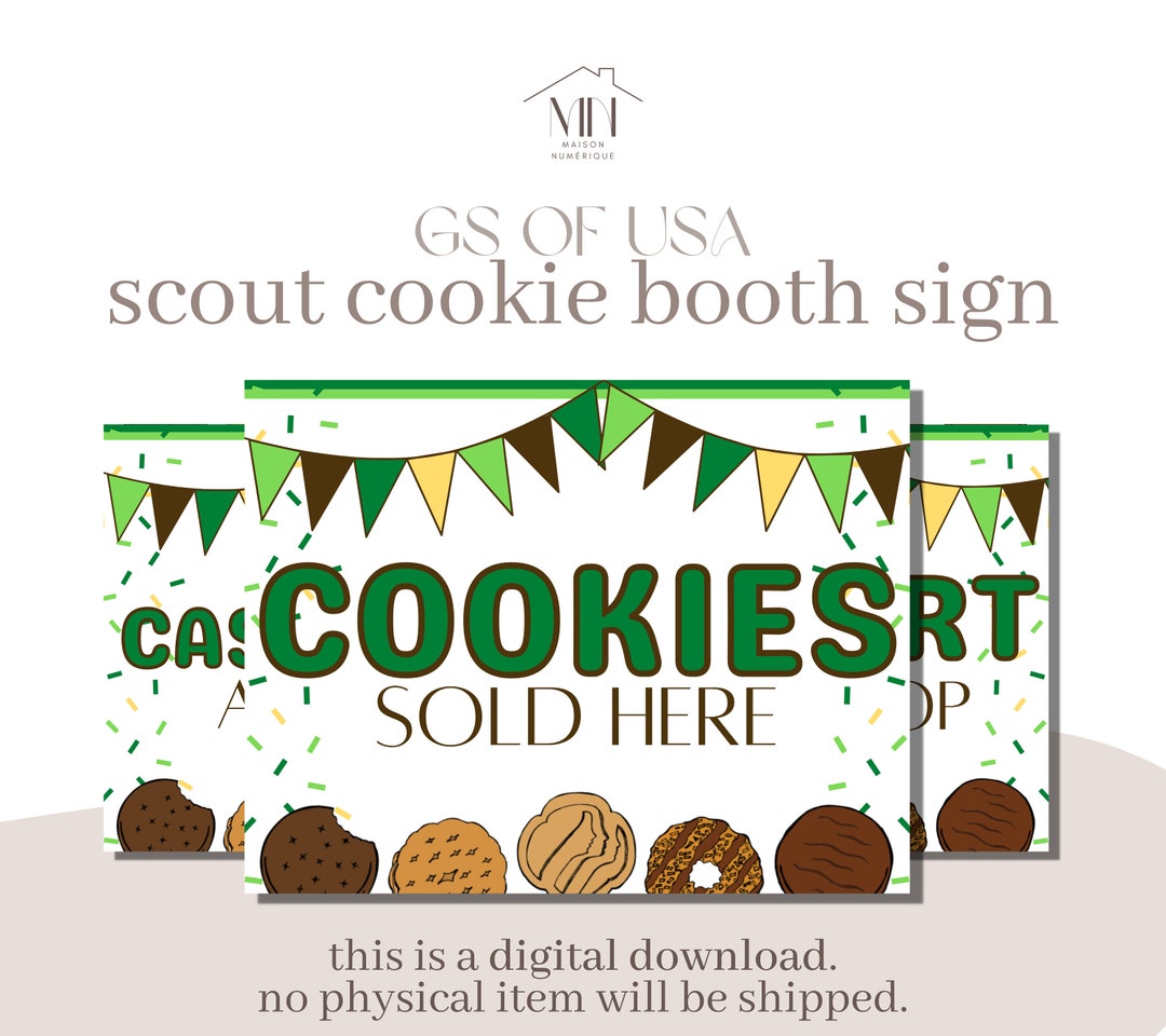 Scout Cookie Booth Sign | Printable Sign, Scout Cookies, Booth Sign ...