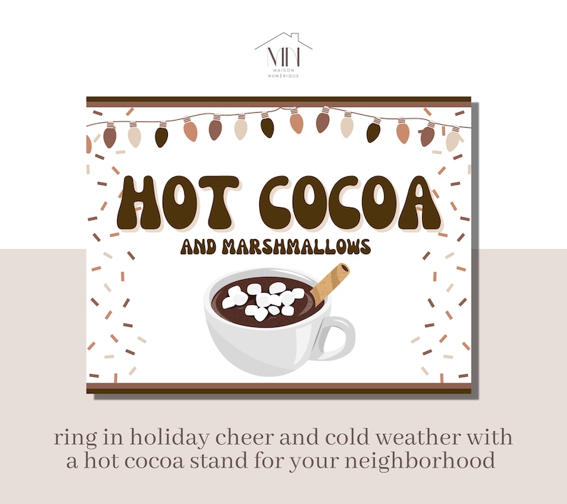 Hot Cocoa Neighborhood Booth Stand Sign Printable Sign Hot - Etsy