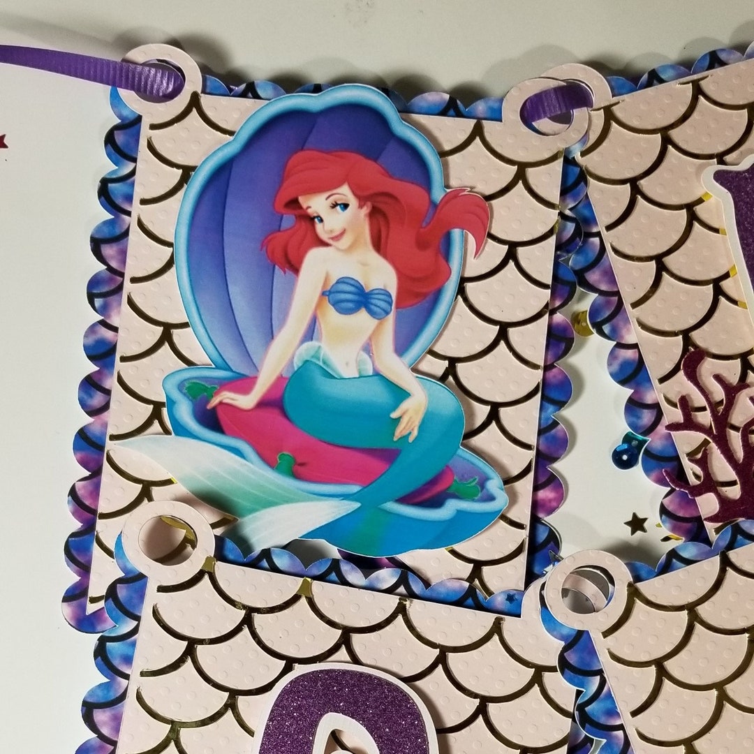 Mermaid Banner, Little Mermaid Birthday Party Decorations, Ariel Little ...