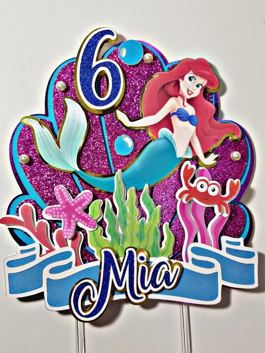 Mermaid Cake Topper, Mermaid Party Decorations, Mermaid Cake Topper ...