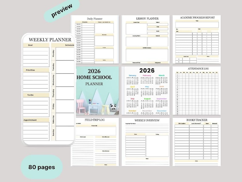 2026 Homeschool Planner Printable | Complete Organizer (digital PDF) - Etsy