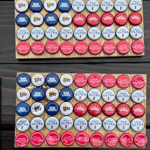 American Flag Bottle Cap Wood Sign - Etsy