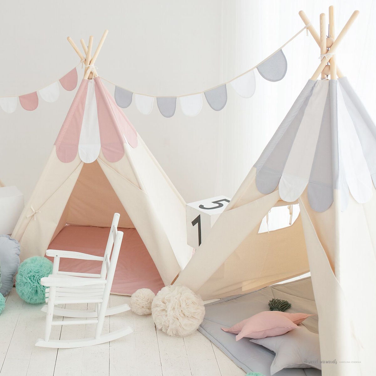 Children Tipi Tent Candy Red, Tipi With Colorful Stripes, Candy Shop ...