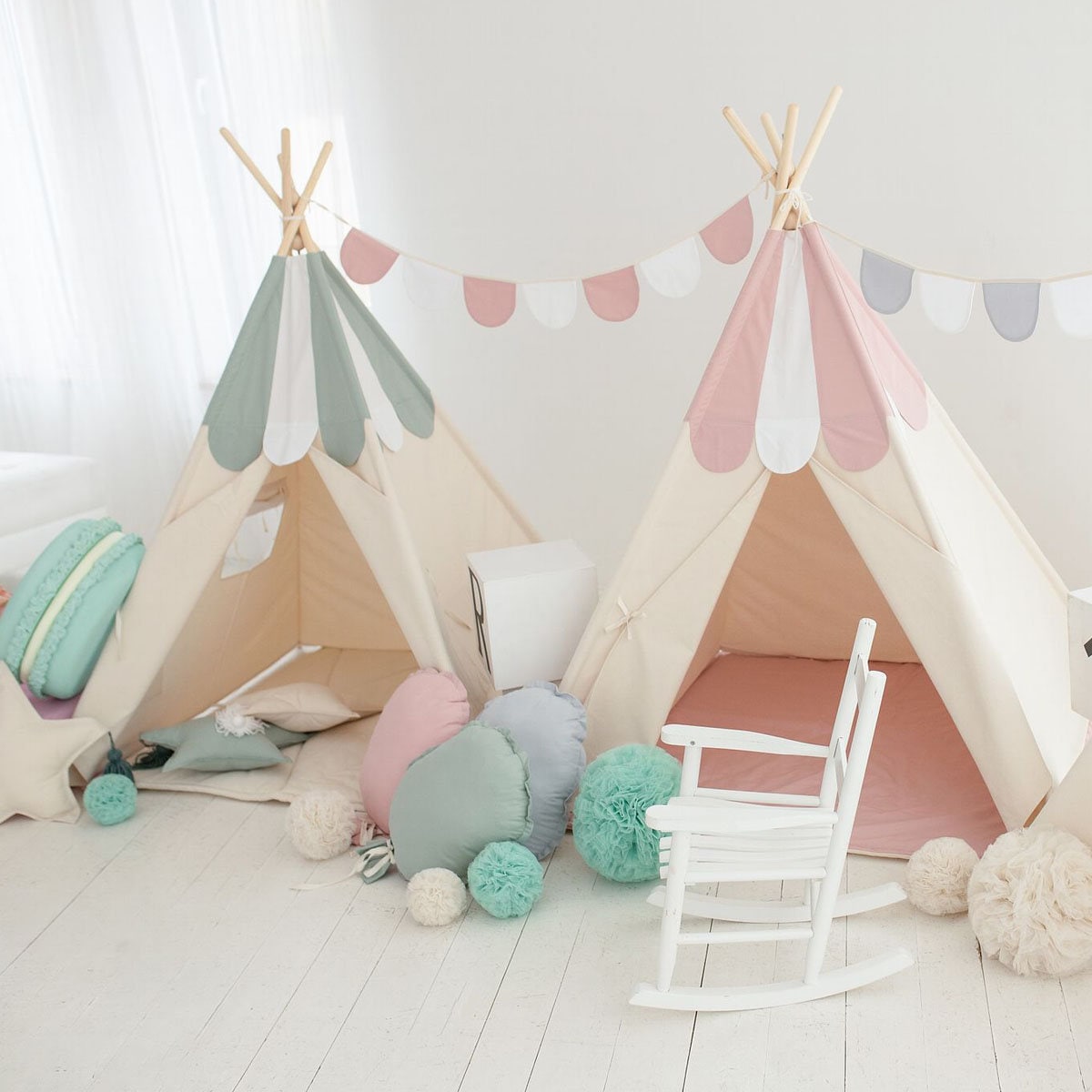 Children Tipi Tent Candy Red, Tipi With Colorful Stripes, Candy Shop ...