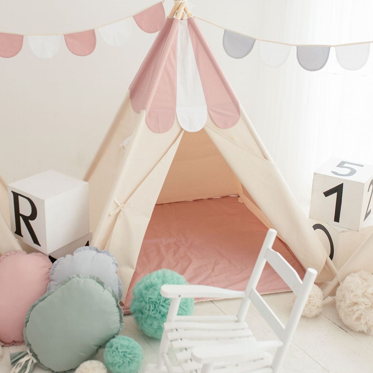 Children Tipi Tent Candy Red, Tipi With Colorful Stripes, Candy Shop ...