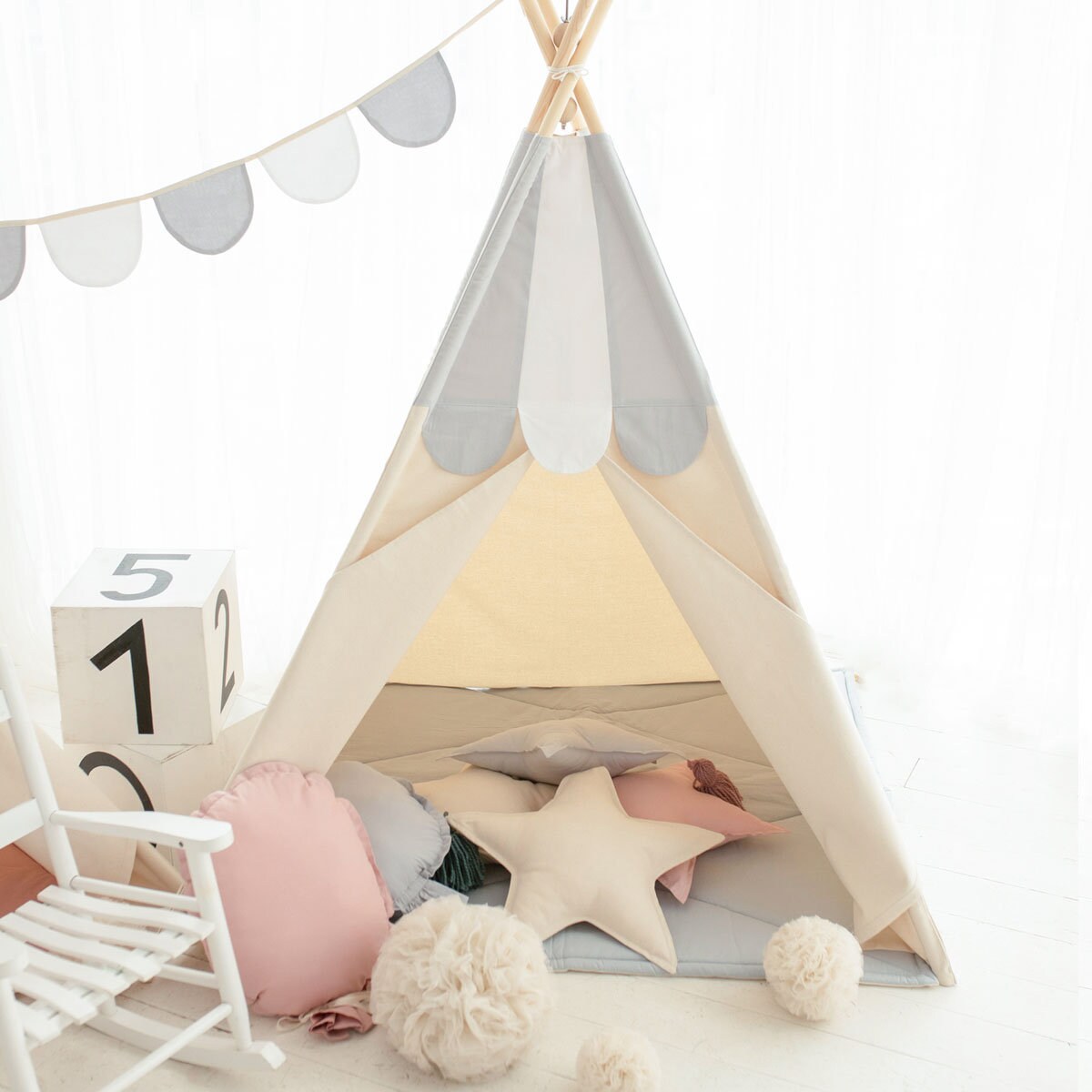 Children Tipi Tent Candy Red, Tipi With Colorful Stripes, Candy Shop ...