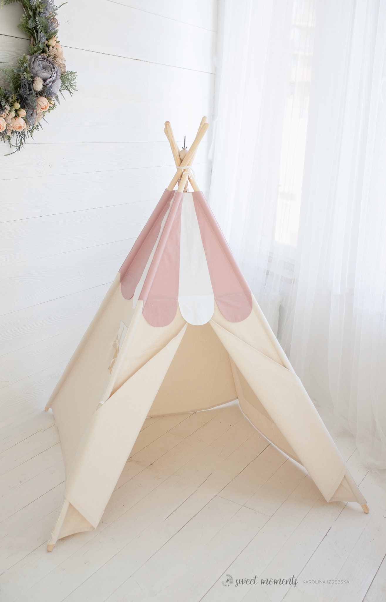 Children Tipi Tent Candy Red, Tipi With Colorful Stripes, Candy Shop ...