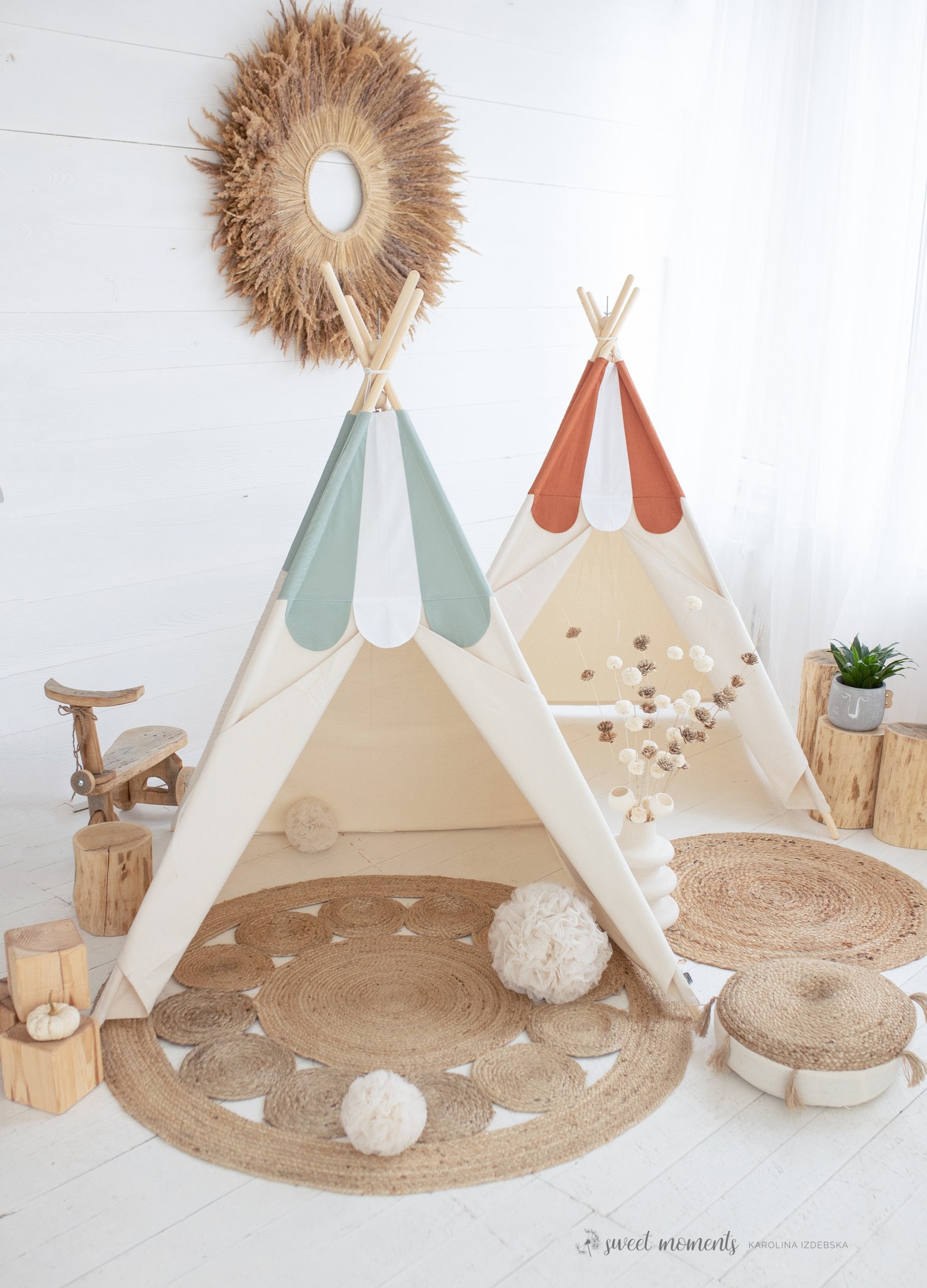 Children Tipi Tent Candy Red, Tipi With Colorful Stripes, Candy Shop ...