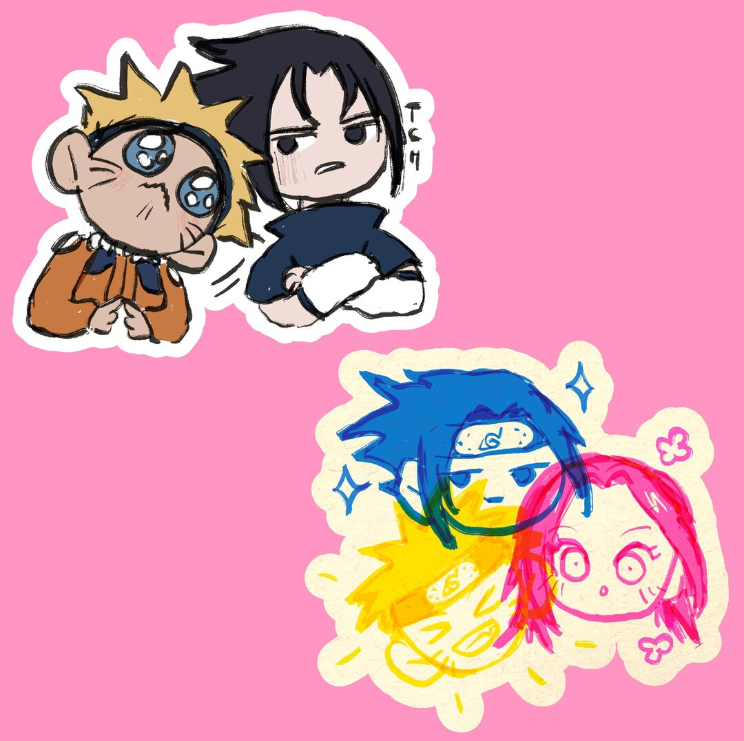 N4RUS4SU & Primary Colors Silly Doodle Vinyl Sticker | Cute Sticker for ...