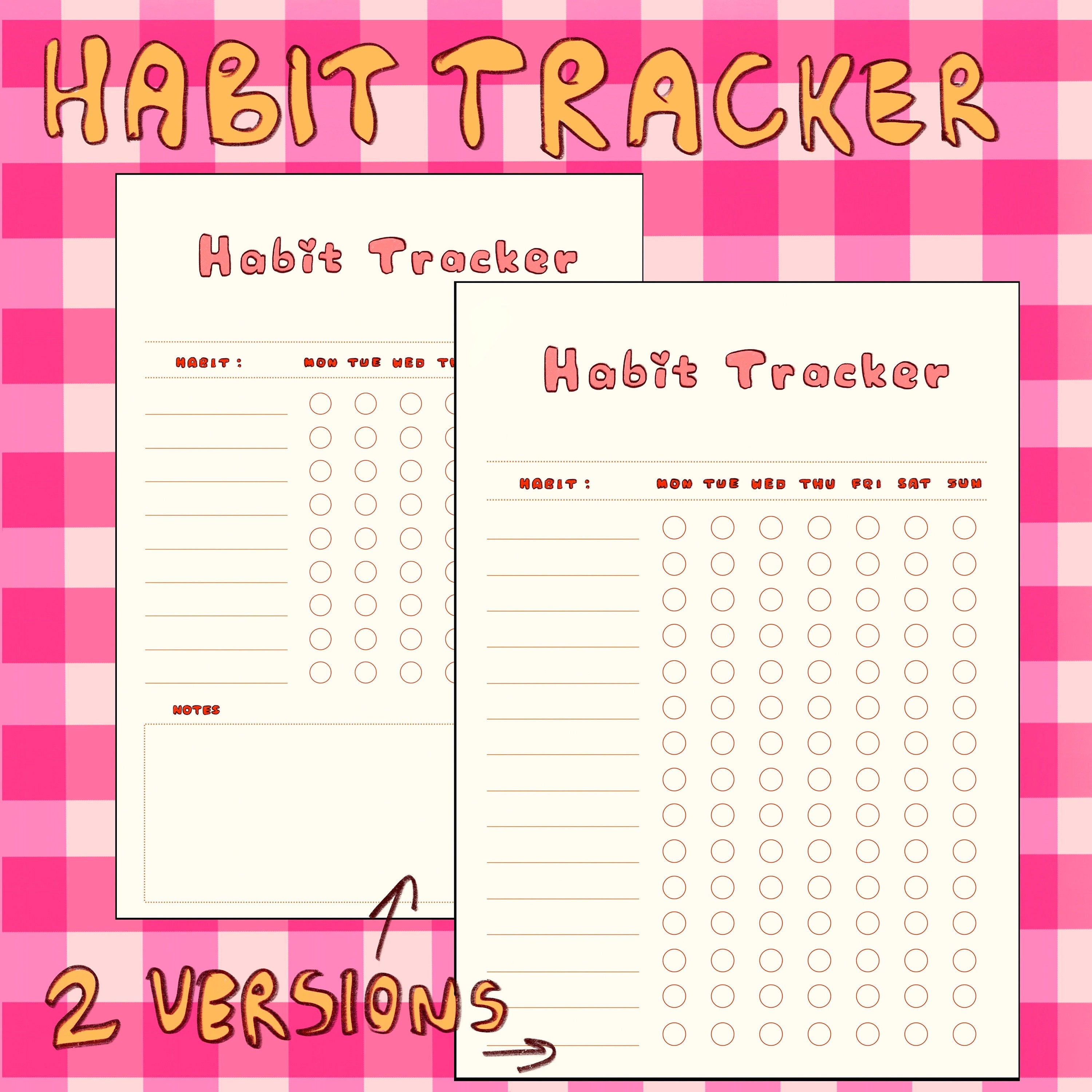 Printable Weekly Habit Tracker Cute Kawaii Planner Sheet - Etsy