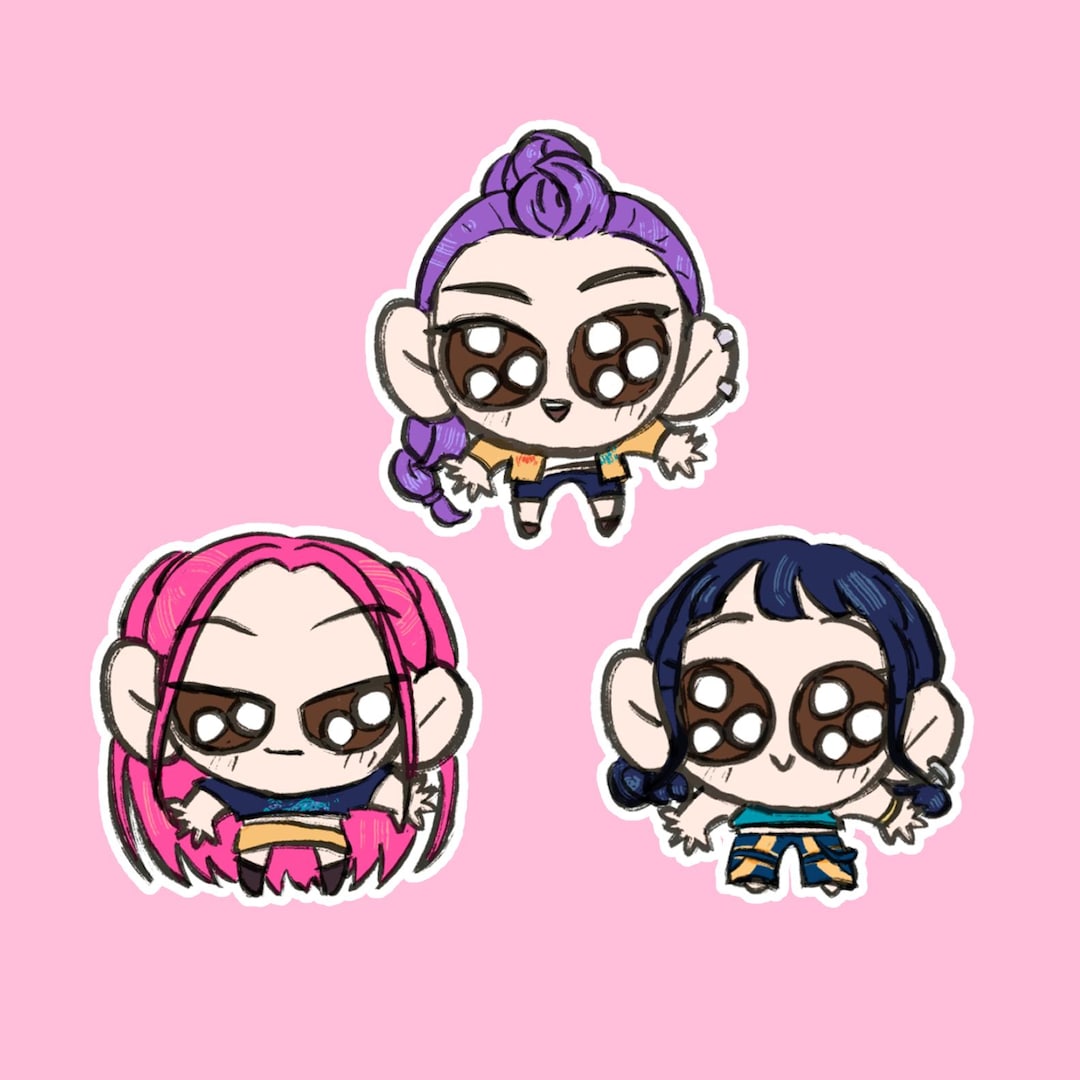 Huntrix Sticker Set | Chibi Ink Illustrations Cute Music | Kpop Demon ...