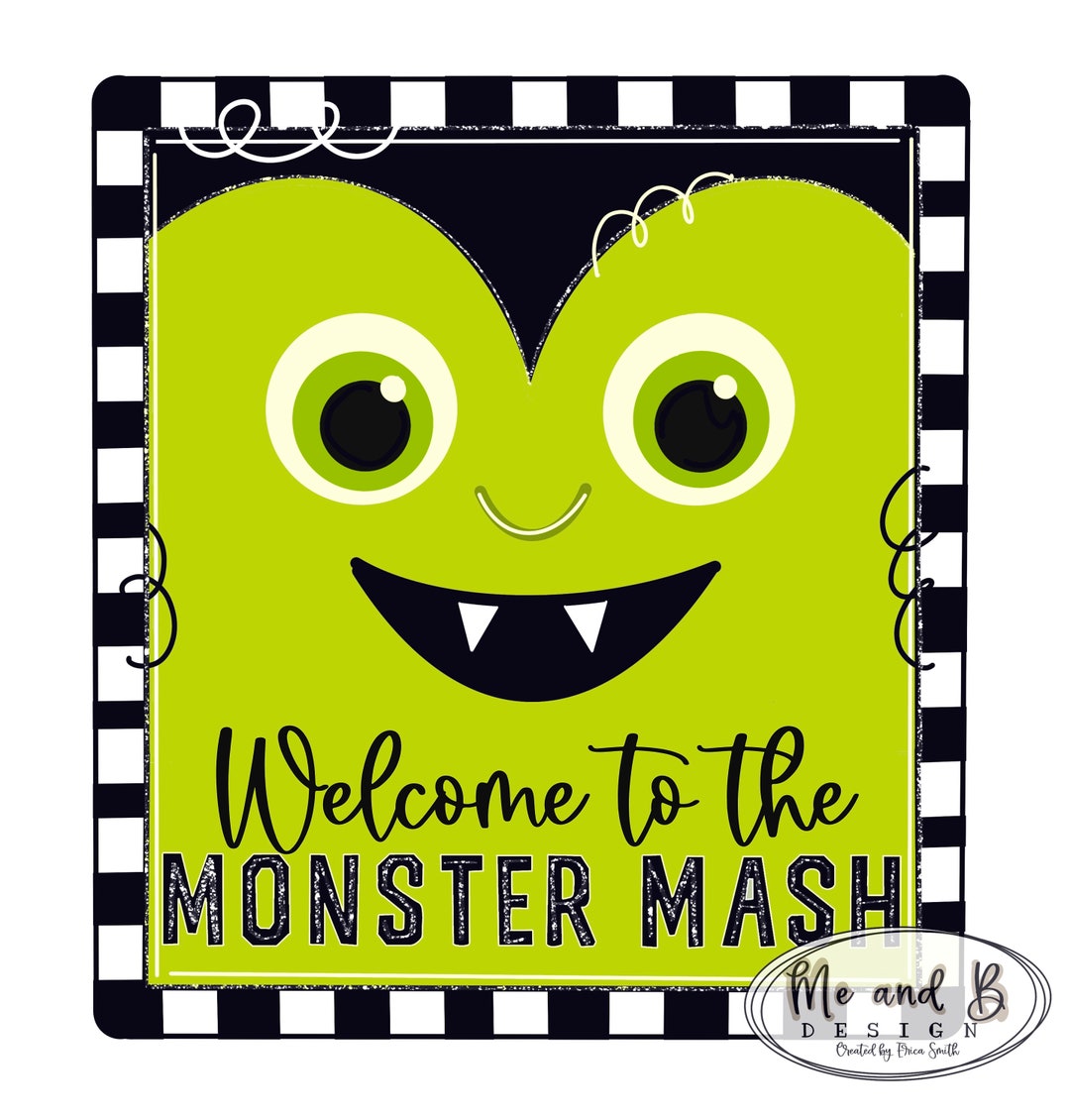 TEMPLATE: Monster Mash Door Hanger Template; Halloween Door Hanger Template; Halloween Door ...