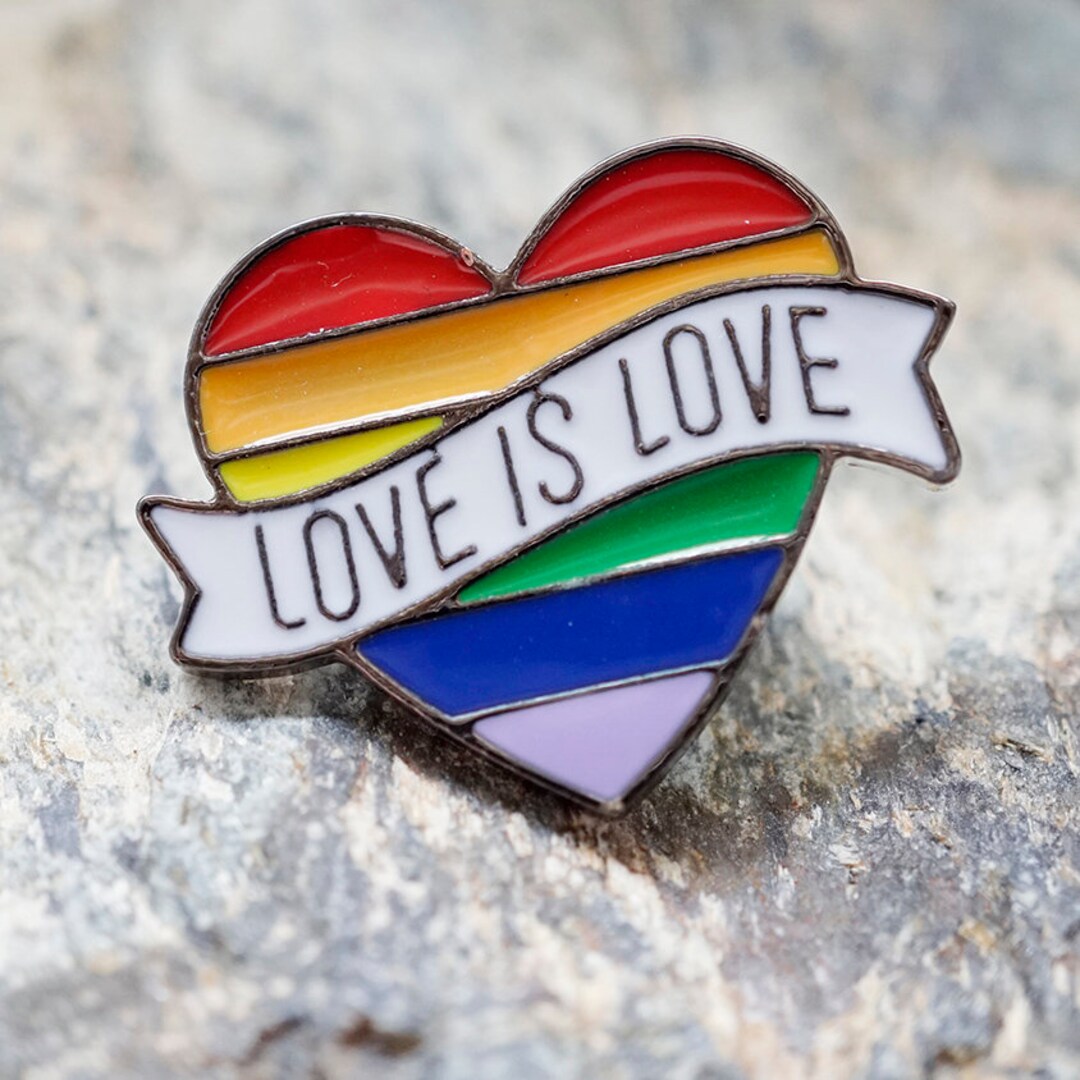 Love is Love LGBTQ Heart Rainbow PIN for CSD Love Festival Flag Pride ...