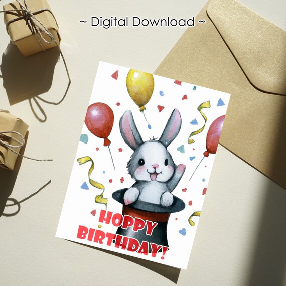 Birthday hoppy Birthday Printable Card - Etsy
