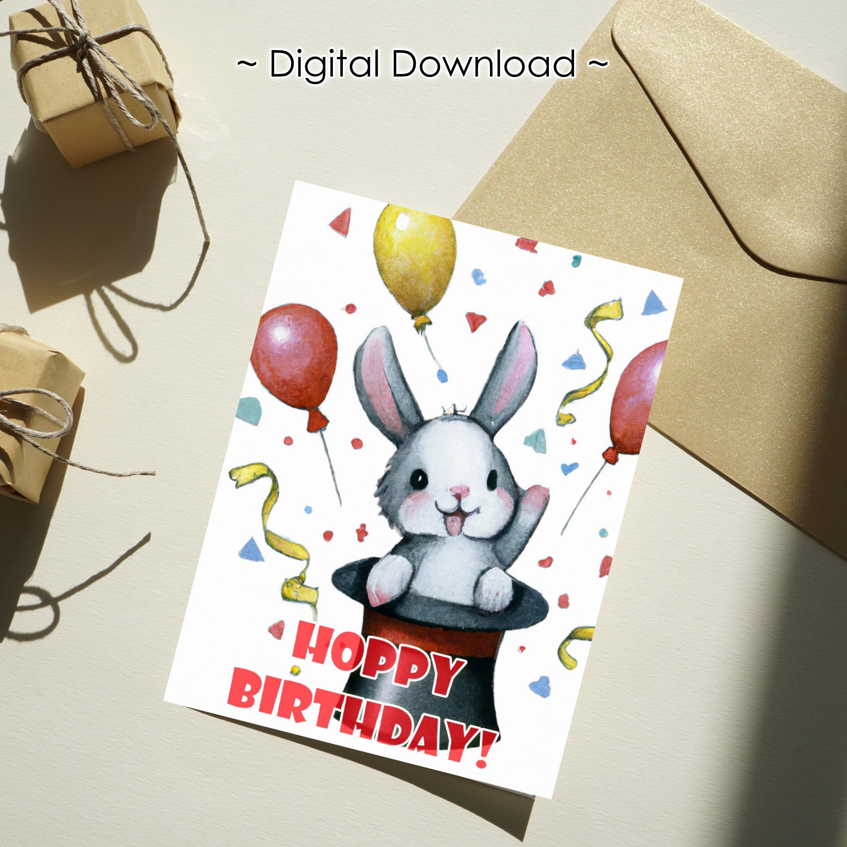 Birthday hoppy Birthday Printable Card - Etsy