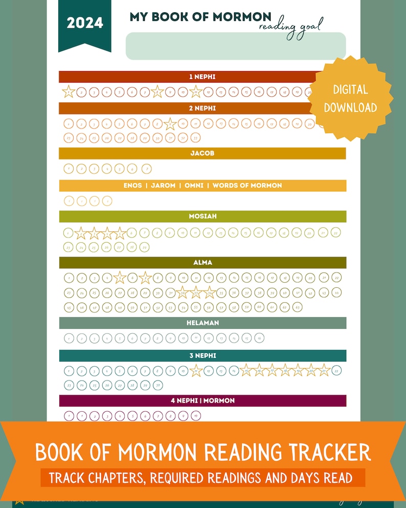 Book of Mormon Reading Tracker | Seminary Required Readings | LDS Bofm ...