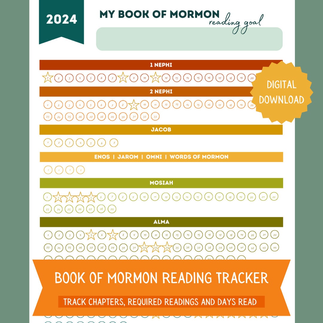 Book of Mormon Reading Tracker | Seminary Required Readings | LDS Bofm ...