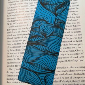 Handdrawn Recycled Blue Bookmark - Etsy