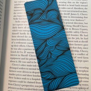 Handdrawn Recycled Blue Bookmark - Etsy