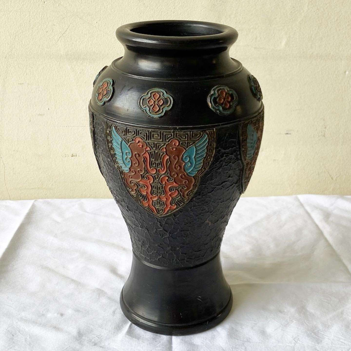 Vintage Black Japanese Tokanabe Pottery Vase - Etsy
