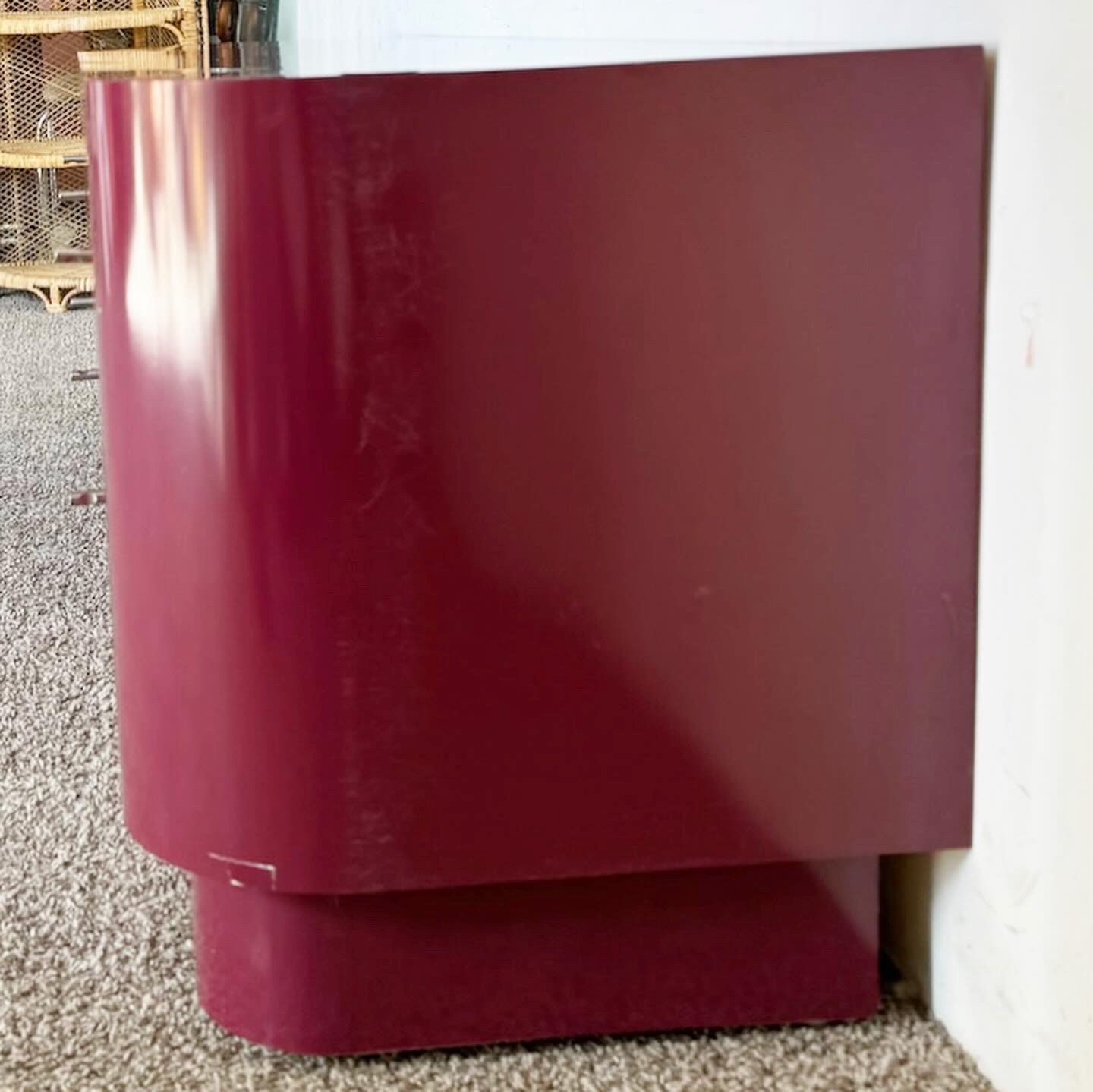 Postmodern Maroon Lacquer Laminate Lowboy Dresser - Etsy