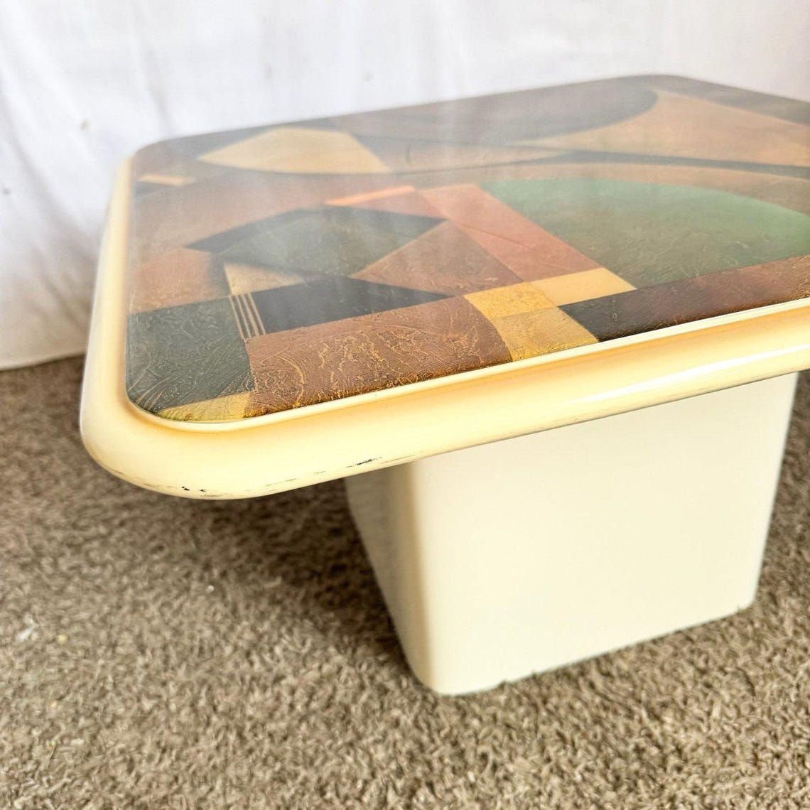 Art Deco Epoxy Top Abstract Square Nesting Tables - Set of 2 - Etsy