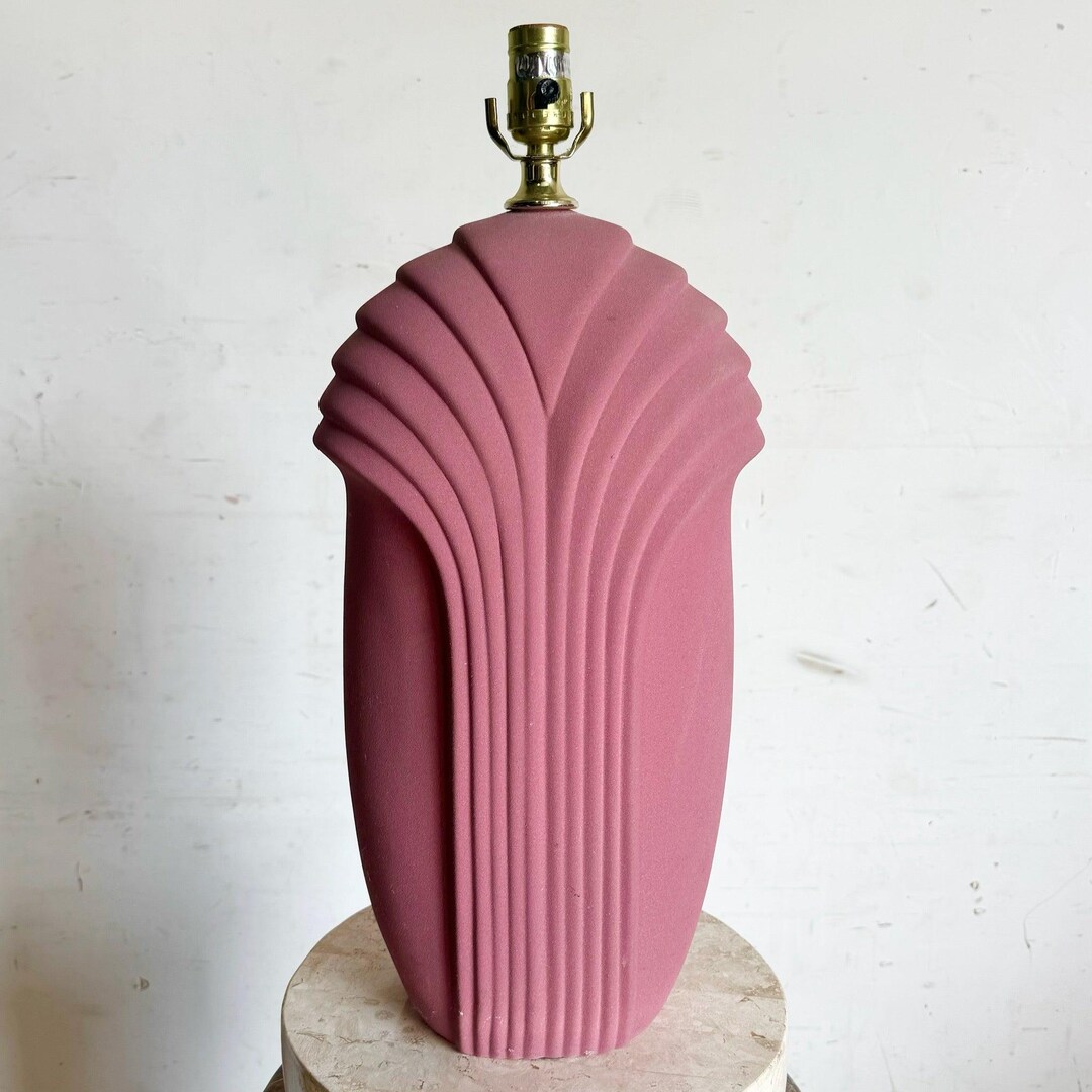 Postmodern Rough Textured Hot Pink Scalloped Table Lamp - Etsy