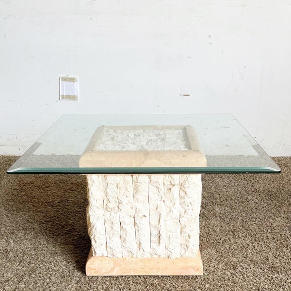 Stone and Glass Coffee Table - Etsy