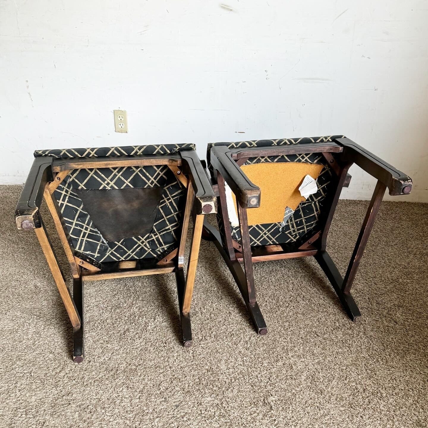 Chinoiserie Black Wooden Dining Chairs by Singer Furniture Set of 6 - Etsy