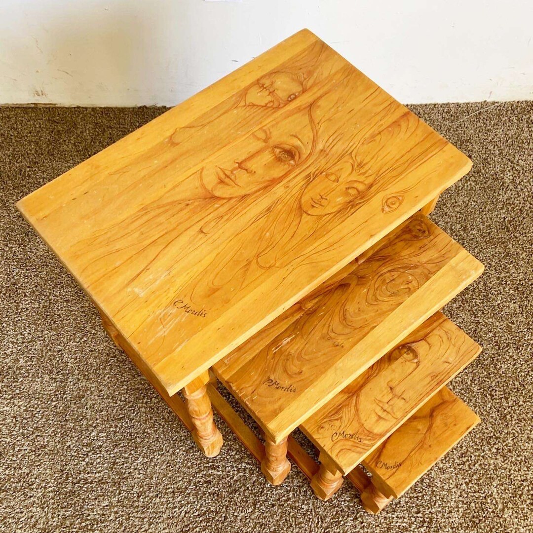 Vintage Wooden Hand Drawn Female Body Form Nesting Tables Set of 4 - Etsy
