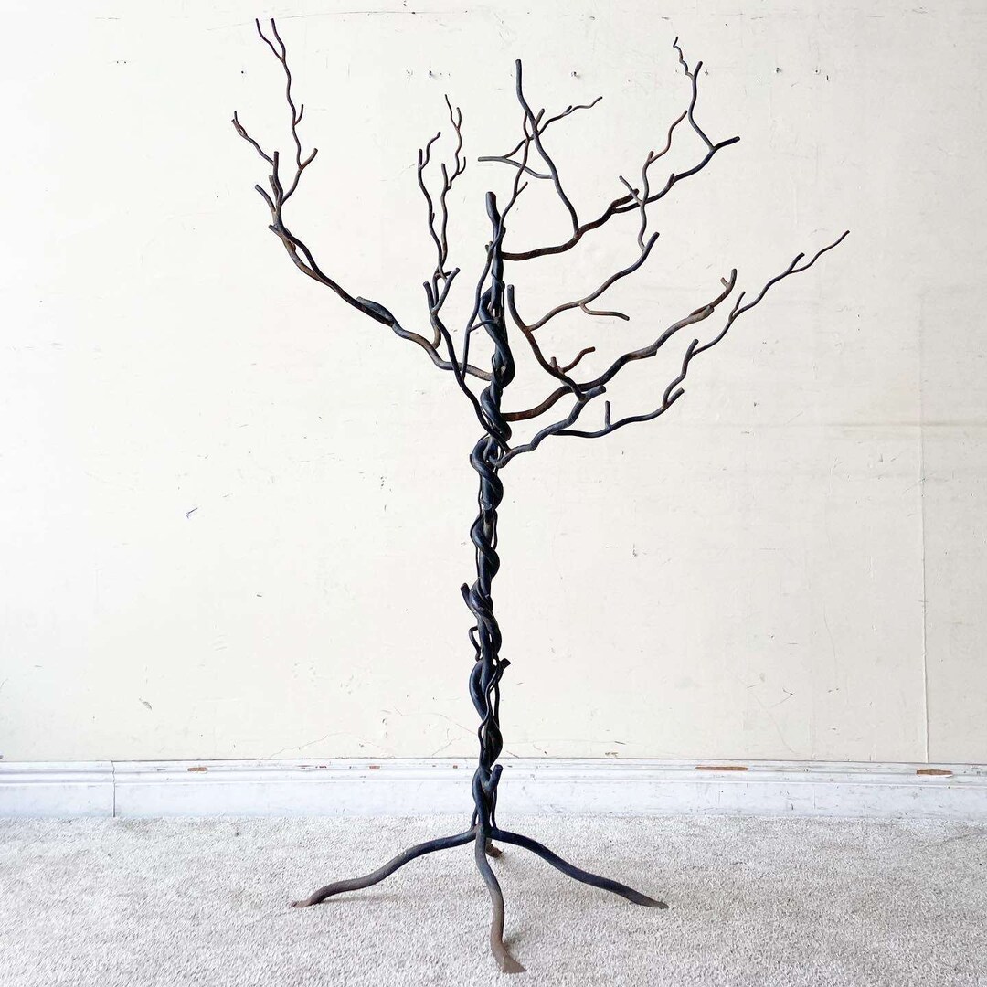Vintage Hand Made Wrought Iron Tree Sculpture - Etsy